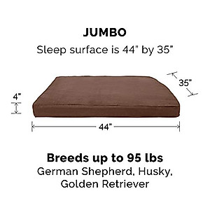 Furhaven XL Memory Foam Dog Bed Quilted Suede Mattress w/ Removable Washable Cover - Espresso, Jumbo (X-Large)