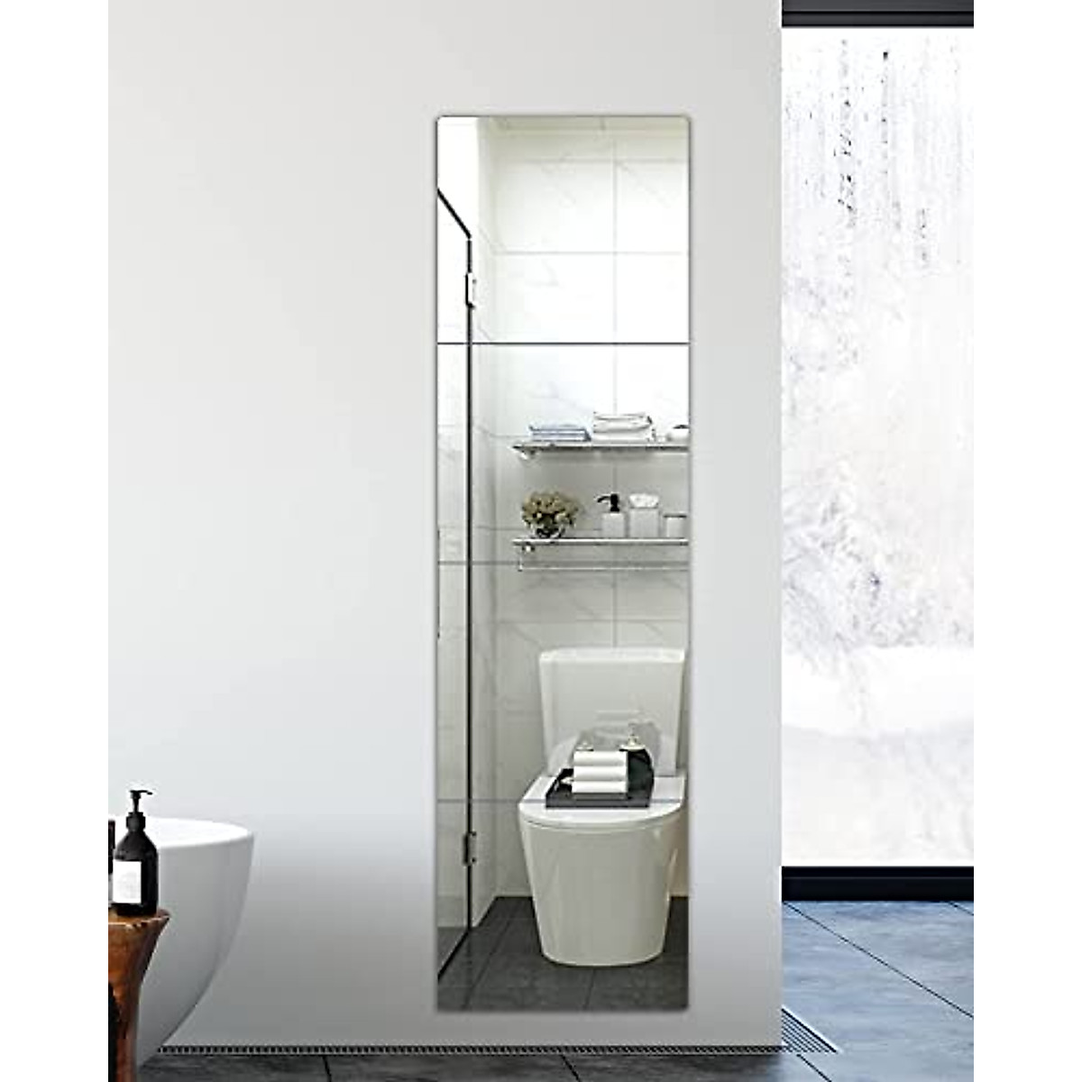 Shatterproof Kids Wall Mirror Tiles,4Pcs 10"x10" Self Adhesive Acrylic Mirror, Safe Unbreakable Plastic Mirror for Toddler,Frameless Small Mirror,Plexiglass Long Mirror for Classroom,Children's room