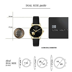Ted Baker Fitzrovia Bumble Bee Black Leather Strap Watch (Model: BKPFZF2059I)