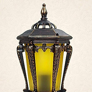 Lights Outdoor E27 Outdoor Door Pillar Lamp Garden Lawn Door Column Headlight Courtyard Garden Light Square Glass Post Lamp Street Landscape Pedestal Lantern Outdoor IP65 Rainproof Stigma Lamps Stadiu