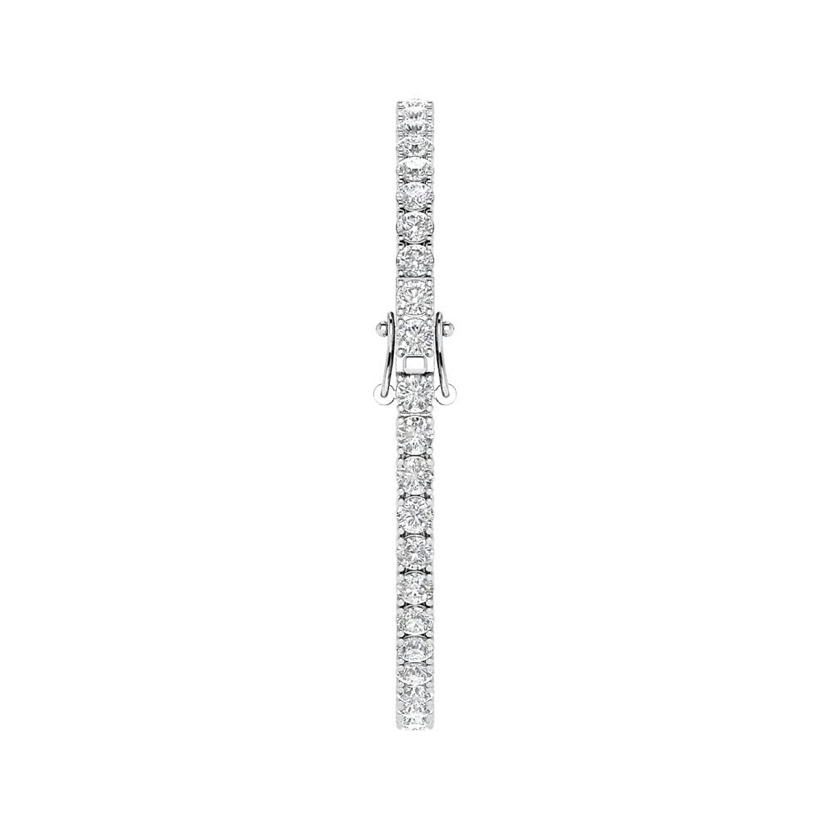 TwoBirch 18k White Gold Plated Tennis Bracelet 3MM with Round Moissanite (Sterling Silver, Size 7.5, 5.7 CT DEW)