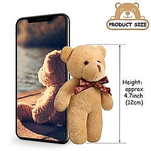 Skylety 24 Pcs 4.7 Inch Mini Bear Toy Tiny Bears Doll Bulk Multicolor Soft Plush Stuffed Animals Small Bears for Keychain DIY Craft Baby Shower Birthday Valentine's Day Gifts