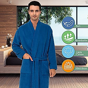 TowelSelections Mens Robe, 100% Cotton Terry Cloth Bathrobe, Spa Bath Robes for Men Large/X-Large Alloy