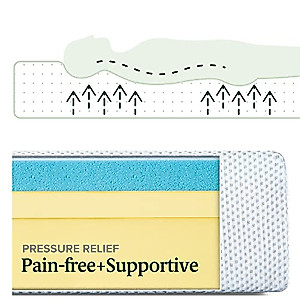 ZINUS 8 Inch Green Tea Cooling Gel Memory Foam Mattress / Cooling Gel Foam / Pressure Relieving / CertiPUR-US Certified / Bed-in-a-Box, Twin, White