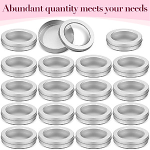 TecUnite 4 oz Metal Tin Cans Round Tin Containers Empty Cans with Clear Top Lid Spice for Kitchen Office Candles Candies and Gifts Holding(48 Pieces)