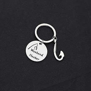 POTIY Fishing Jewelry Fish Hook Keychain Weekend Hooker Fish Hook Fishing Hooker Hook Line Fishing Gift for Fishing Lover Gift (Fish Hook Keychain)