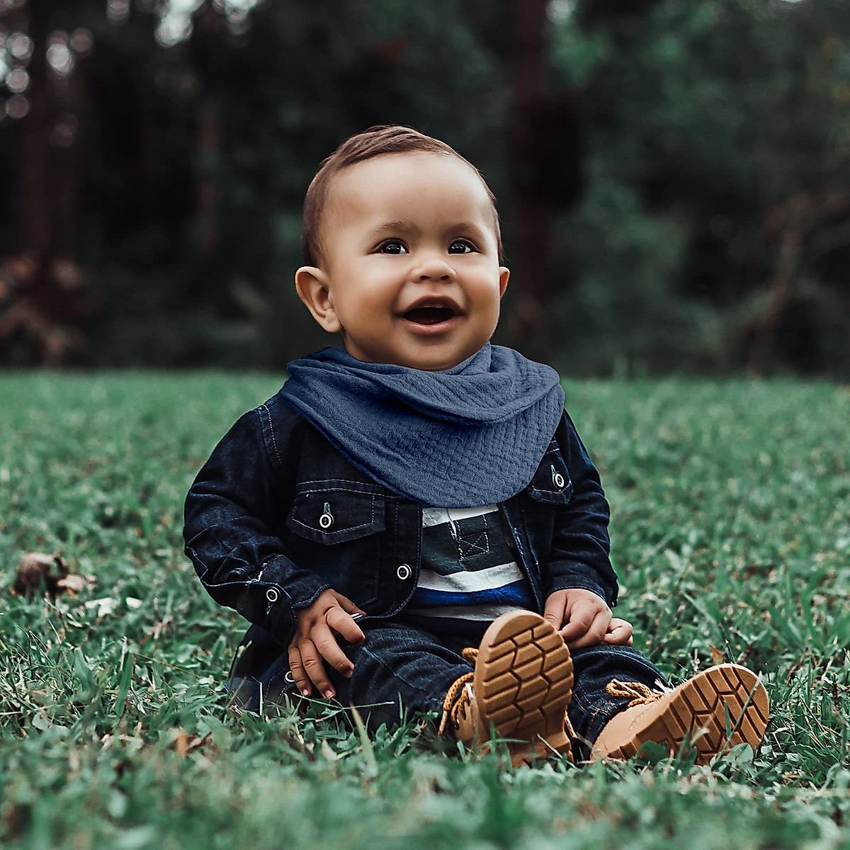 Baby Bibs for Girls, Bandana Drool Bibs for Unisex, Soft Organic Muslin Infinity Scarf Bibs for 0-24 Months - 8 Pack