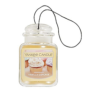 Yankee Candle Car Air Fresheners, Hanging Car Jar® Ultimate Vanilla Cupcake Scented, Neutralizes Odors Up To 30 Days