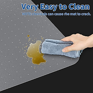 WASJOYE Office Chair Mat for Carpet Floor with Non-Slip Studded Lip, 36 x48 Inch Transparent Carpet Floor Protector Cover Rug Mat for Home Computer Desk Rolling Chair