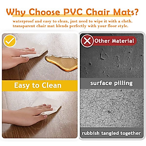 ZIJINJIAJU Office Chair Mat, 35"x47" Chair Mat for Hardwood Floor - Clear PVC Desk Chair Mat for Home Office - Rolling Chair Mat Plastic Mat Under Desk Chair