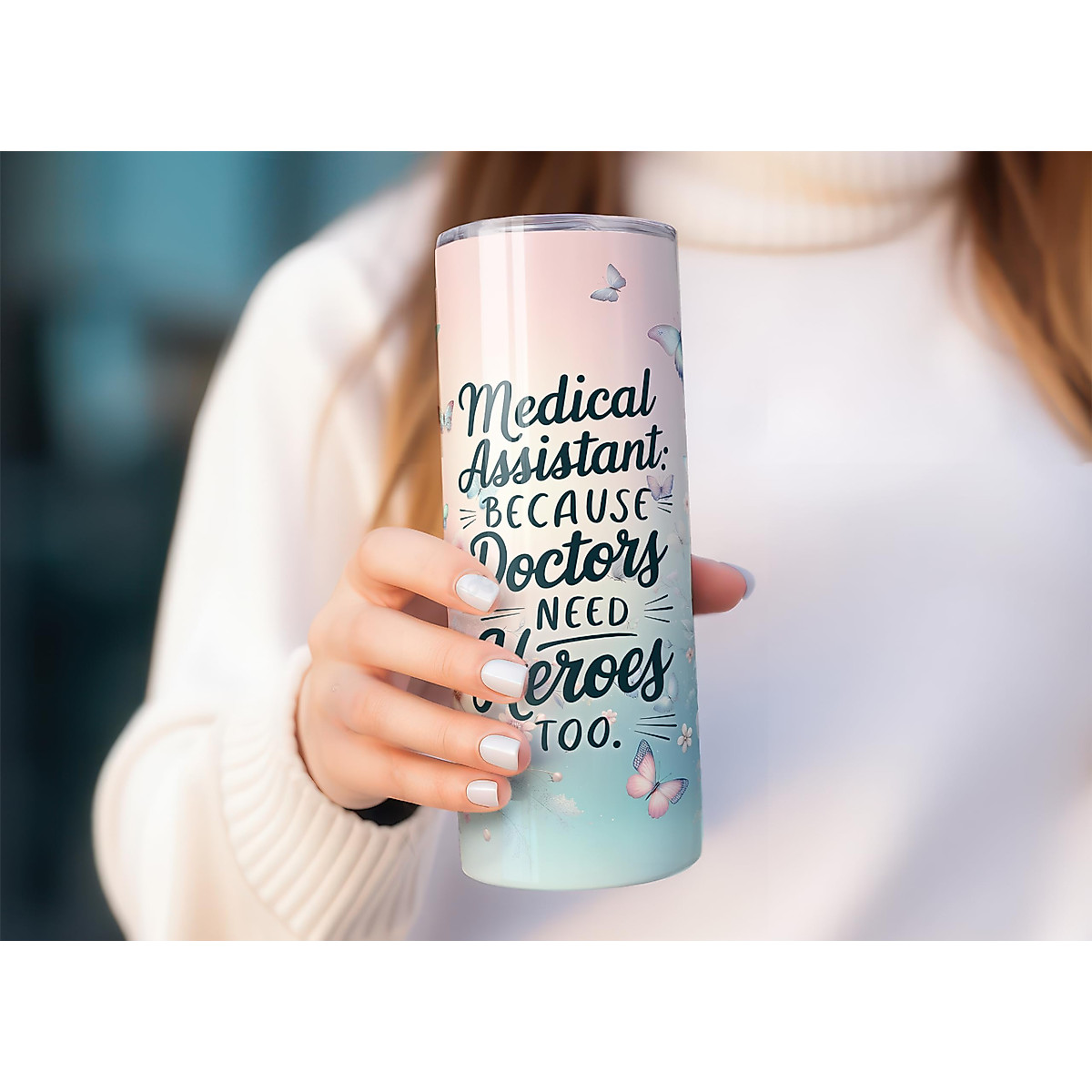 Casitika Certified Medical Assistant Gifts For Women. 20 Oz Medical Assistant Tumbler For Appreciation Week Or Graduation. Because Doctors Need Heroes Too. (Pastel)