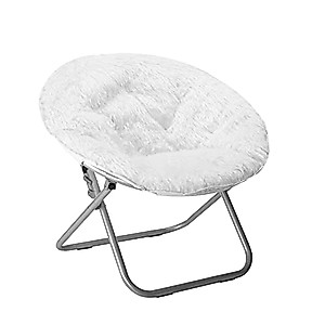 Urban Lifestyle Mongolian Faux Fur Saucer Chair, Off White