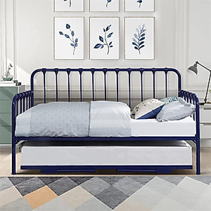 Lexicon Constance Metal Daybed with Trundle in Navy Blue