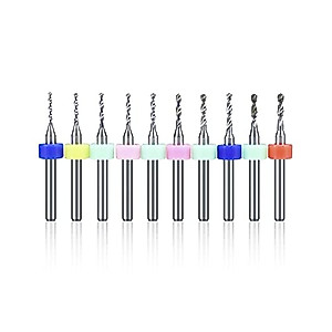 VIEUE Drill Bits 10 Pack 1.1-2.05mm PCB Drill Bit Set 3.175mm Shank PCB Micro Drill Bit Carbide Bit Set (Color : PCB1.55 10PCS)