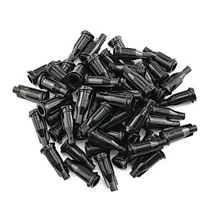 E-outstanding 200-Pack 17mm Industrial Dispensing Needle Tips Cap with Luer Lock for Storing Glue and Adhesives, Black