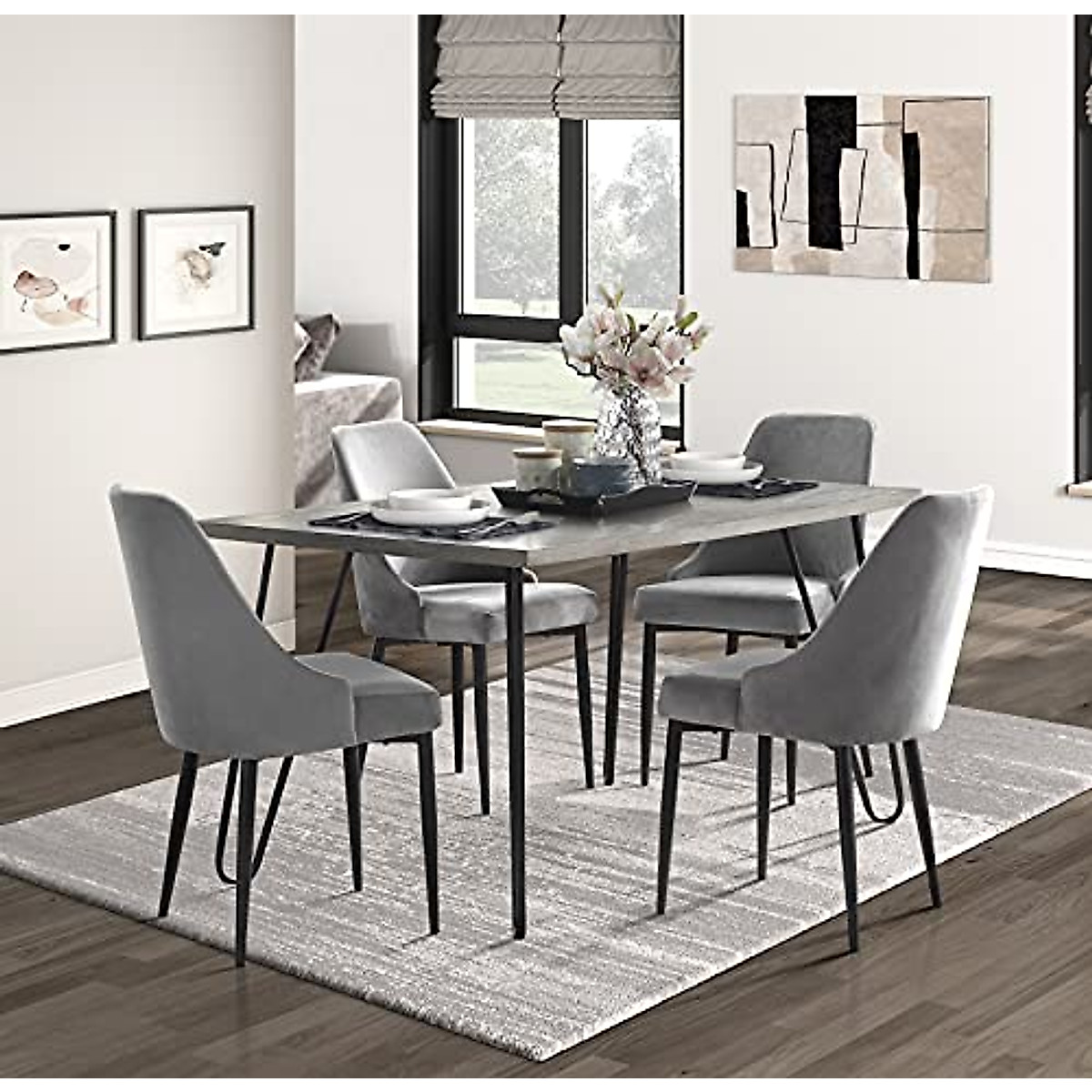 Lexicon Elyse Dining Table, Gray/Black