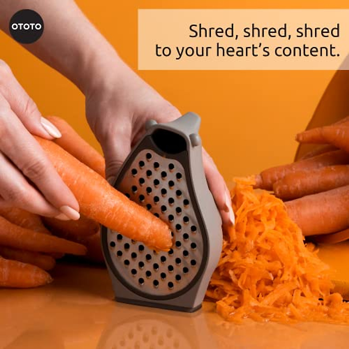 OTOTO Barry The Bear Box Cheese Grater - Compact Stainless Steel Grater, Kitchen Grater, Cheese Shredder, Vegetable Grater, Food Grater & Shredder - Fun Kitchen Gadget