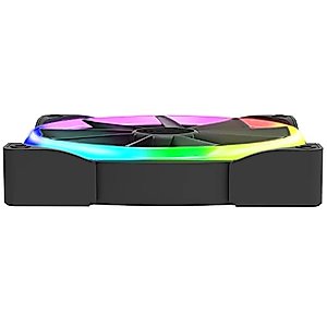 NZXT AER RGB 2-140 mm - HF-28140-B1 - Advanced Lighting Customizations - Winglet Tips - Fluid Dynamic Bearing - LED RGB PWM Fan for NZXT RGB - Single (Lighting Controller Required & NOT Included)