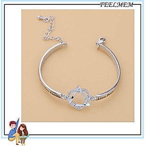 FEELMEM Adoption Jewelry Adoption Symbol Heart Triangle Charm Bracelet DNA Doesn't Make You Family Love Does Adoption Jewelry Gift for Stepmom Foster Mom (silver)