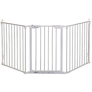 Dreambaby Newport Adapta Baby Gate - Use at Top or Bottom of Stairs - for Straight, Angled or Irregular Shaped Openings (White)