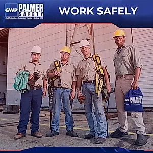 Palmer Safety Fall Protection Safety Harness w/Detachable 6' Single Leg Lanyard I EXTERNAL Shock Absorber Lanyard I OSHA/ANSI Fall Arrest Kit I Ideal for Industrial & Construction Use (Yellow - 1pk)