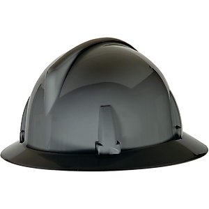 MSA 475388 Topgard Full Brim Safety Hard Hat with Fas-Trac III Ratchet Suspension | Non-Slotted Polycarbonate Shell, for General Purpose and Elevated Temperatures - Standard Size in Gray