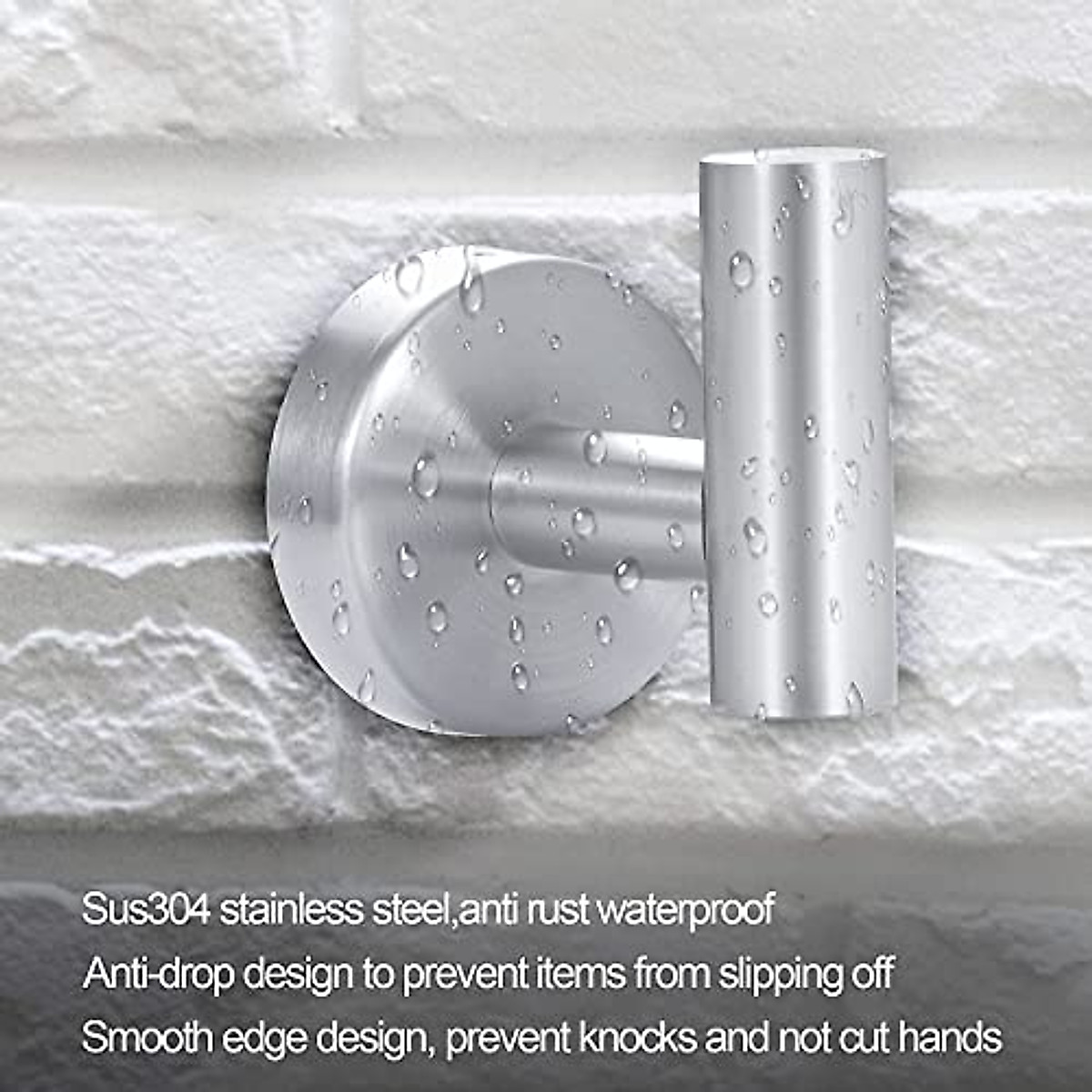 Towel Hooks for Bathrooms Towel Hook 2 Pack Bathroom Hooks Brushed Nickel Robe for Cabinet Closet Door Towel Hooks for Bathroom Wall Mounted Brushed Nickel Towel Hook