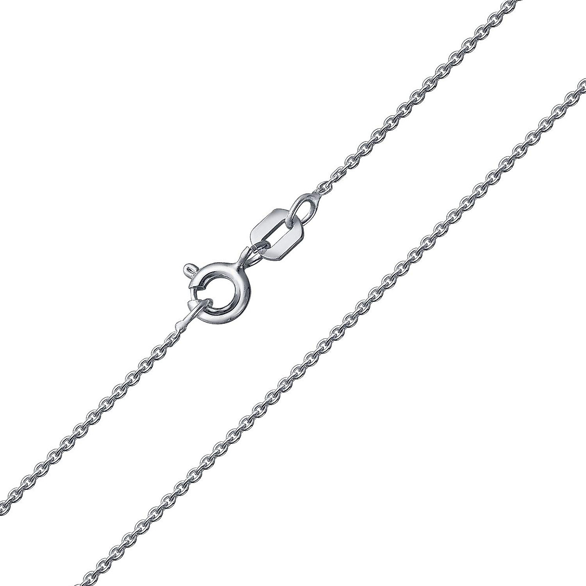 Bling Jewelry Classic Fine Thin 1 MM Strong Rolo Link Cable Chain Necklace for Women Men .925 Sterling Silver 18 Inch