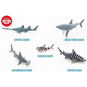 Shark Week Discovery Deep Ocean Explorer Big Toy Playset for Kids, Toy Boat Action Figure Scuba Diver Deep Sea Diver, Great White Shark, Hammerhead, Hand Painted, Eco Friendly, Officially Licensed