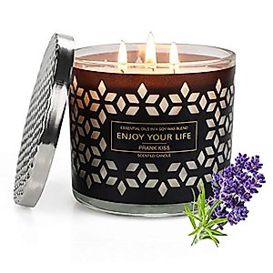 Candles for Home Scented, Lavender Scented Candles, Mothers Day Gifts, 3 Wick Candle, 14.5Oz 125H, Ideal for Stress Relief, Bath, Yoga, Meditation, Gifts for Women Birthday, Thanksgiving, Christmas