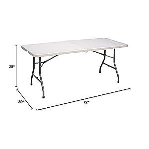 Correll CP3072FM Light Weight Blow Molded Fold in Half Table, For Easy Transportation, Rectangular, 30"x72", Gray Granite