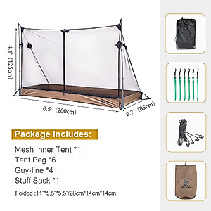 OneTigris Solo Mesh Tent, Ultralight Screen House with 3000 Waterproof Bathtub Floor for Camping Hiking Backpacking Traveling Fishing Patio