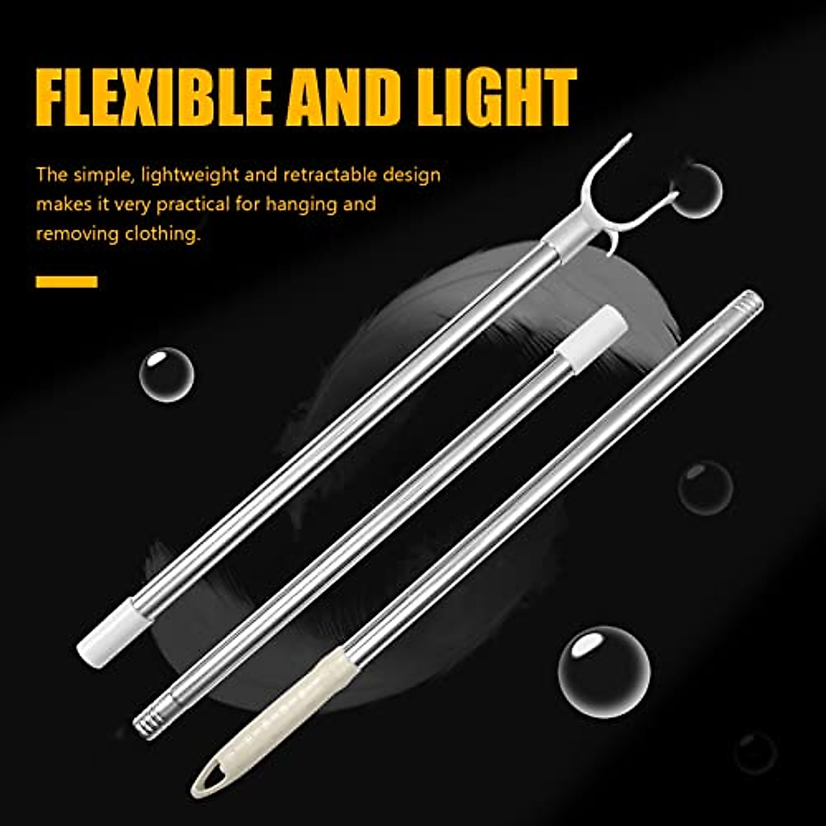 Cabilock Drying Rack Clothing Drying Rack Clothing Metal Clothesline Props Washing line Prop Floral Clothesline Prop Metal Clothes Prop Retractable Clothes Rods Outdoor Clothing Outdoor Clothing