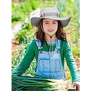 Boao 2 Pieces Sun Hats for Men Women Wide Brim Safari Bucket Hat Boonie Hat UV Protection Fishing Hiking Summer(Black, Khaki)