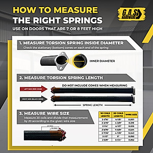 Garage Door Torsion Spring 218x2x26 for Left Side of Garage Door with Winding Bars, 1" Nylon Bushing, and Gloves Heavy Duty Precision E-Coating 5-Year Warranty Minimum 30,000 Cycles (Red Cone)