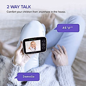GoodBaby Baby Monitor with Remote Pan-Tilt-Zoom Camera|Keep Babies Safe with 3.5” Large Screen, Night Vision, Talk Back, Room Temperature, Lullabies, 960ft Range1