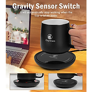 Coffee Mug Warmer & Mug Set with 2 Temp Settings, Coffee Lovers Present for Women Men, Coffee Cup Warmer with Auto Shut Off, Coffee Warmer for Christmas Day, Birthday, Valentine's Day Present