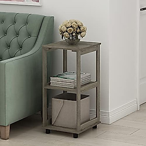 Furinno Romain 2-Tier Tall End Table, French Oak