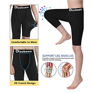 Dizoboee Youth Boys Compression Pants One Leg Short Leggings for Sports Kids Basketball Tights 2 Pack, White+Black (Left Short) S