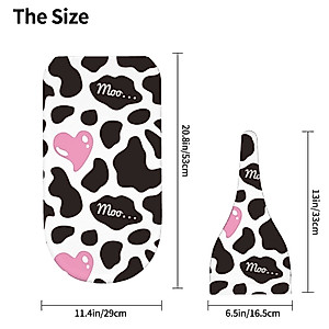 Cow Print Newborn Swaddle Blanket Baby Pink Heart Swaddle Blankets with Beanie Hat Sets Infant Gifts for Boys Girls Soft