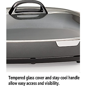 16 Inch Nonstick Electric Skillet - with Glass Cover Electric