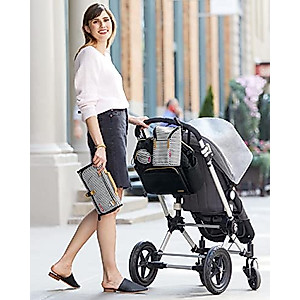 Skip Hop Portable Baby Changing Pad, Pronto, Black & White Stripe