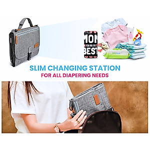 Portable Changing Pad with Shoulder Strap - Detachable Travel Changing Pad - Fully Padded, Lightweight & Waterproof - Diaper Changing Pad - Baby Shower Gifts - Changing Mat (27"x22")