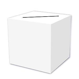 Beistle White Card Box Holder For Weddings, Baby Showers, Birthdays, Graduation Party Supplies 9" x 9"