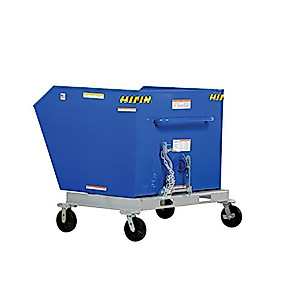 Vestil P-HOP-1.5 Portable Tilt Refuse Hopper, Steel, 2000 lb. Capacity, 49-3/8 x 53-3/8 x 52-7/8 inches (H x W x D)