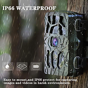 GoldPaddy Trail Game Camera 4K 20MP, Hunting Camera with Night Vision Motion Activated Waterproof Camera 0.2s Trigger Time Scouting Cam 2.4” LCD IR LEDs 120° Wide Angle for Wildlife Home Monitoring