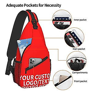 Custom Sling Bag Crossbody Bags Chest Bag For Men Women Design Your Own Personalized Shoulder Backpack Travel Bag Hiking Daypacks With Text Image Chest Sling Backpack Daypack Chest Package