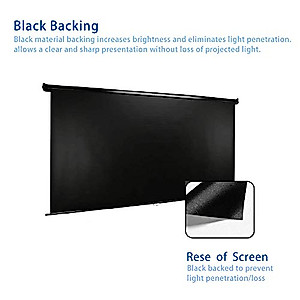 110" Motorized Projector Screen Electric Diagonal Automatic Projection 16:9 HD Movies Screen for Home Theater Presentation Education Outdoor Indoor W/Wireless Remote and Wall/Ceiling Mount (Black)