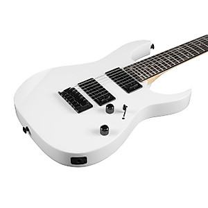 Ibanez GRG 7 String Solid-Body Electric Guitar, Right, White, Full (GRG7221WH)