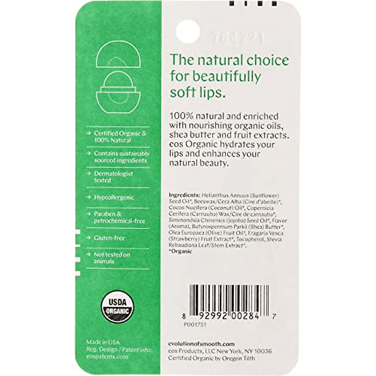 Eos Lip Balm Strawberry S Size .25 Oz Eos Lip Balm Strawberry Sorbet,Pack of 8